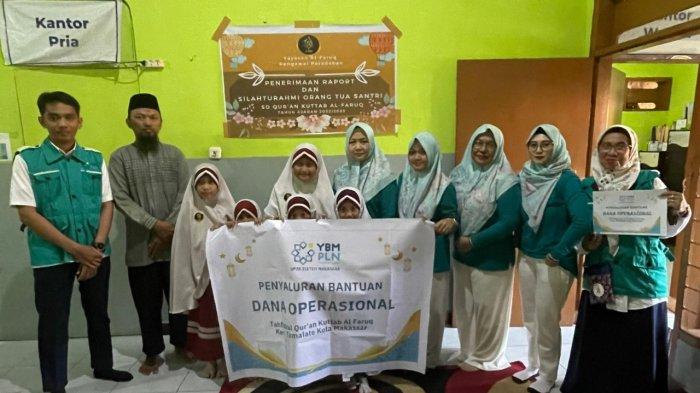 YBM PLN Beri Bantuan Pendidikan untuk 39 Santri Kuttab Al-Faruq di Makassar - Tribun-timur.com