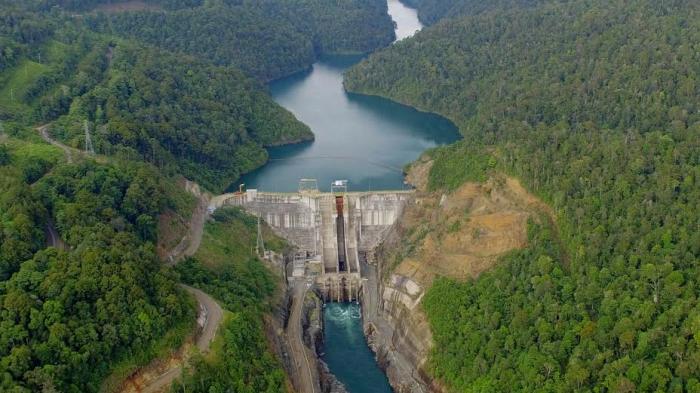 FOTO DRONE: Bendungan PLTA Balambano Luwu Timur dari Udara - Tribun ...