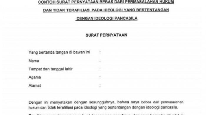 Berikut Ini Contoh Format Surat Lamaran dan Surat Pernyataan untuk Daftar CPNS Kemenag 2019 ...