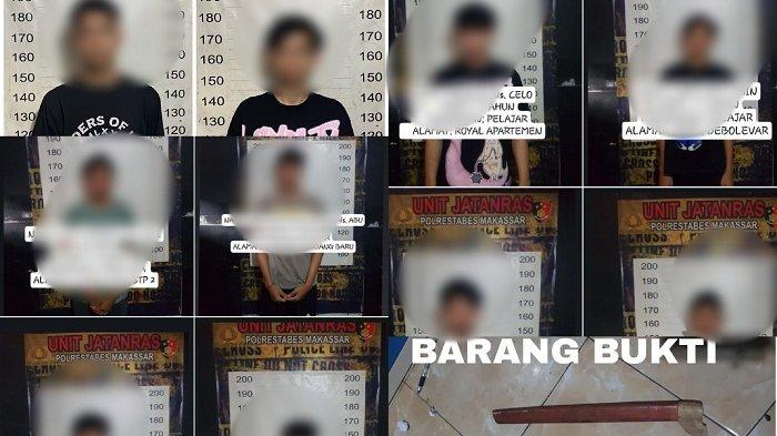 10 Anggota Geng Motor Ditangkap Jatanras Makassar Usai Parangi Pelajar 17 Tahun, Callong ...