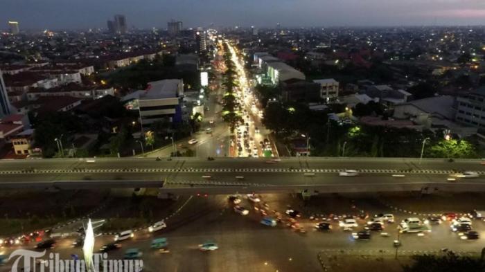 Foto Drone: Begini Keindahan Jembatan Fly Over di Malam Hari - Tribun ...