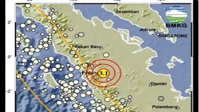 Info Terkini Gempa Bumi BMKG, Gempa Berkekuatan Magnitudo 3.1 Guncang Barat Laut Dharmasraya ...