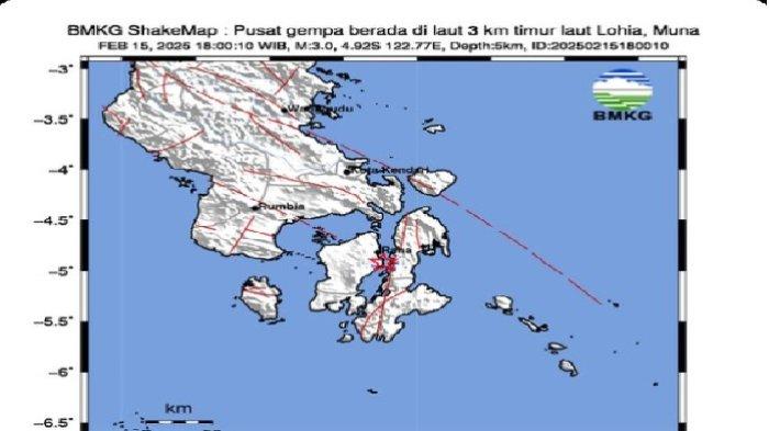 Update Gempa Bumi di Muna Sulawesi Tenggara, BMKG: Pusat Gempa di Laut, Kedalaman 5 Km - Tribun ...