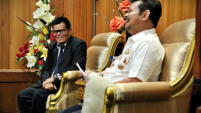 FOTO: Prof Husain Syam Temui Syahrul Yasin Limpo - Tribun-timur.com