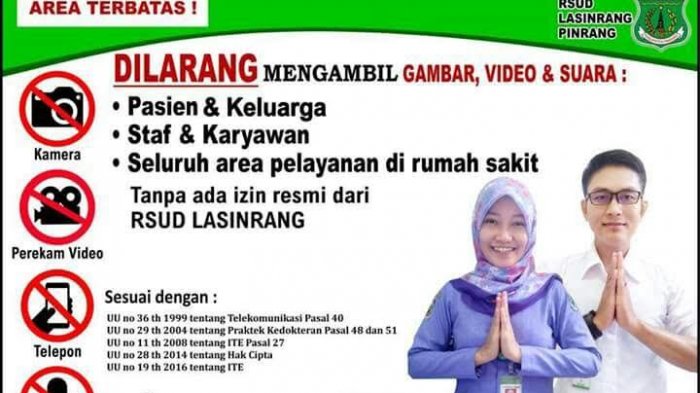 Hati-hati Motret Sembarangan di RSUD Lasinrang Pinrang, Bisa Kena UU ...