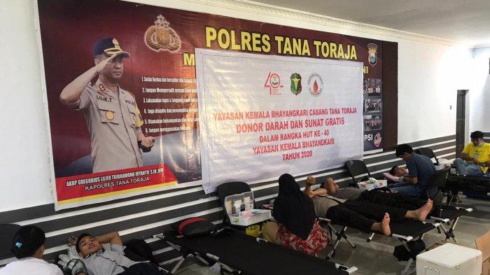 HUT ke-40, Kemala Bhayangkari Tana Toraja Gelar Aksi Donor Darah - Tribun-timur.com