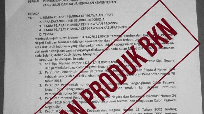 Jelang Pendaftaran CPNS 2019 dan PPPK 2019, Beredar Lagi Surat Palsu ...