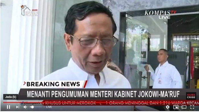 Link Live Streaming Kompas TV Pengumuman Menteri Kabinet Kerja Jokowi-Maruf, 5 Tokoh Sudah Hadir ...