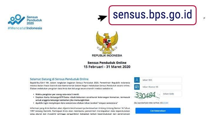 Login di sensus.bps.go.id, Isi Data Sensus Penduduk Online Hanya 5 ...