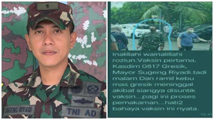 Viral Anggota TNI Mayor Sugeng Riyadi Meninggal Usai Vaksin Hoax atau ...