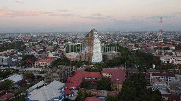 FOTO Drone; Menara Phinisi Universitas Negeri Makassar - Tribun-timur.com