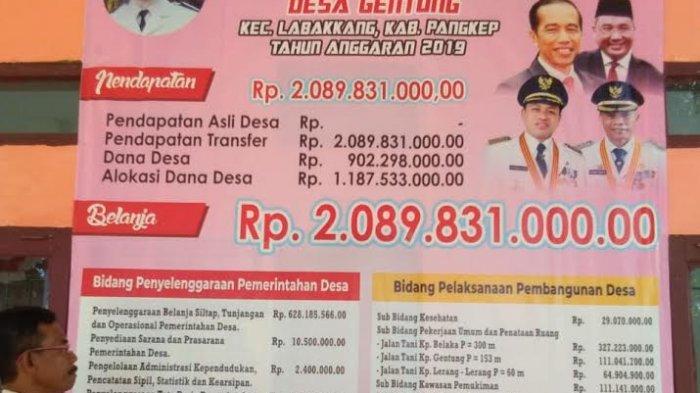 Begini Papan infografis APBDes Gentung, Lengkap Rincian Anggarannya ...