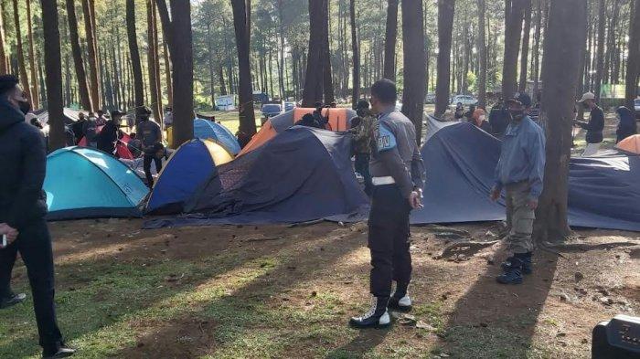 Petugas Bubarkan Aktivitas Camping di Hutan Pinus Lembanna Gowa ...