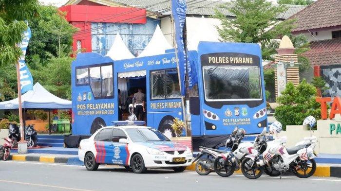 Unik, Pos Pelayanan Natal dan Tahun Baru Polres Pinrang Berkonsep Bus ...