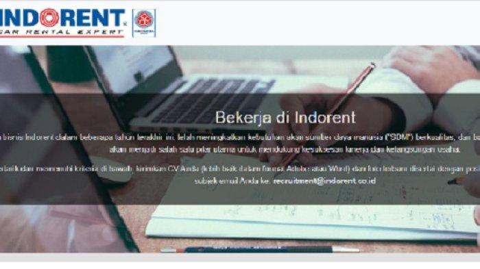 Lowongan Kerja Indorent Banyak Posisi, Terima Karyawan Mulai Tamatan ...