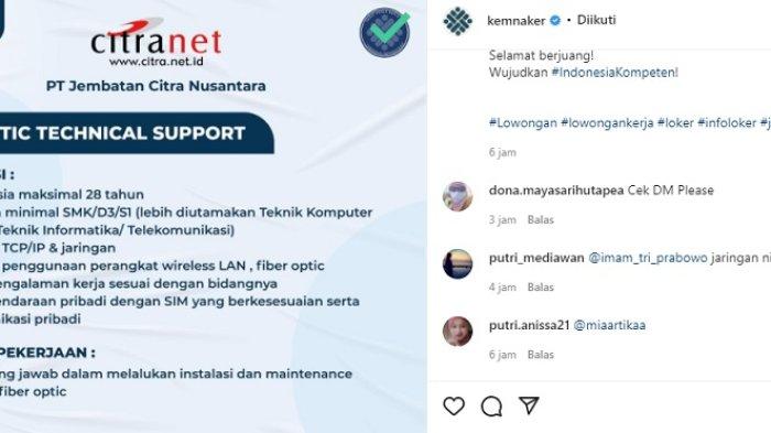 Citranet Buka Lowongan Kerja, Tersedia 2 Posisi untuk Tamatan SMK, Cek ...