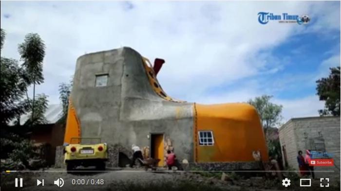 VIDEO: Unik, Rumah Ini Berbentuk Sepatu - Tribun-timur.com