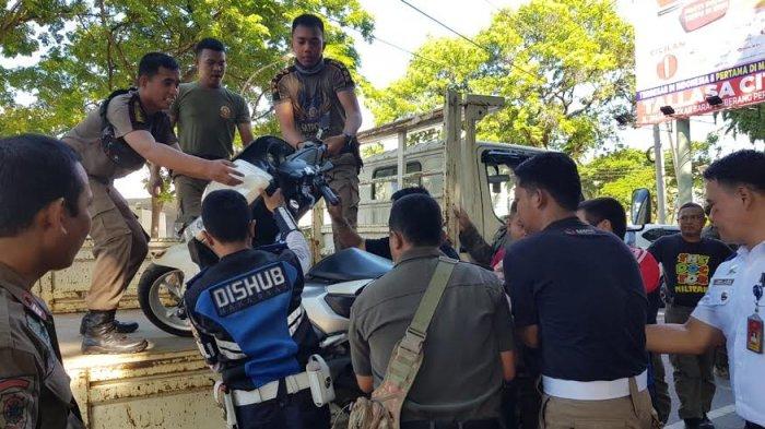 Satpol PP dan Dishub Makassar Angkut Puluhan Motor di Sekitar Balaikota ...