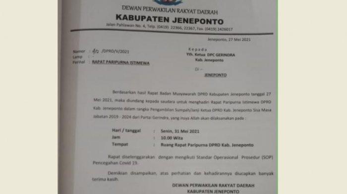 Ini Jadwal Pelantikan Ketua DPRD Jeneponto yang Baru - Tribun-timur.com Ini Jadwal Pelantikan Ketua DPRD Jeneponto yang Baru - Tribun-timur.com