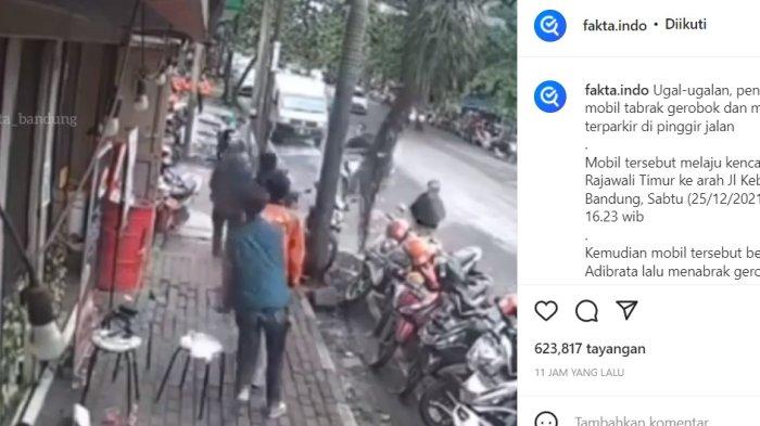 VIDEO: Mobil Ugal-ugalan dan Tabrak Gerobak di Jalan Rajawali Timur Bandung - Tribun-timur.com