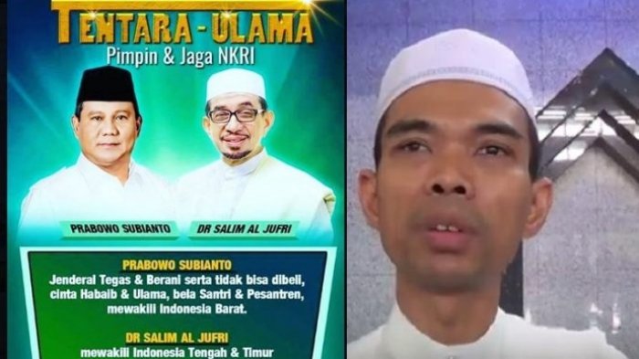 Ustadz Abdul Somad Selamati Pencalonan Prabowo Habib Salim Duet Tentara