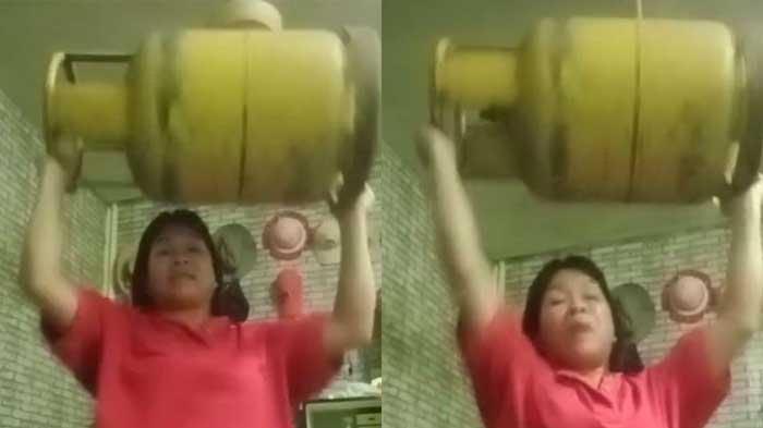Video: Viral Perempuan Angkat Tabung Gas 12 Kg, Beri Peringatan Kepada Lelaki: Jangan Main-main ...