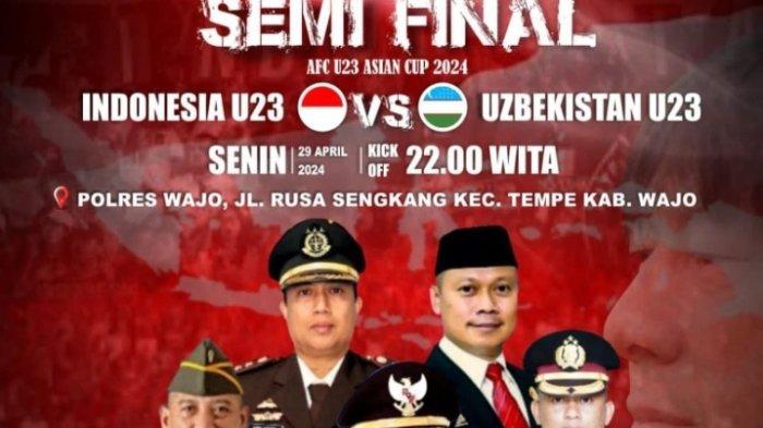 Polres Wajo Adakan Nobar AFC Indonesia vs Uzbekistan - Tribun-timur.com