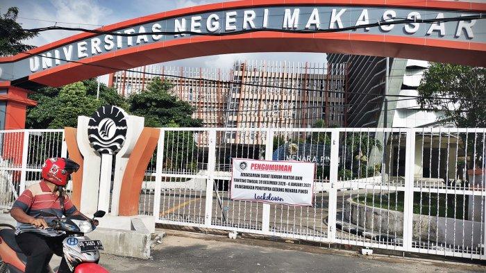 FOTO: Menara Pinisi UNM Lockdown - Tribun-timur.com