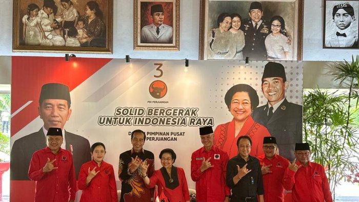 Olly Dondokambey Dampingi Megawati dan Jokowi Saat Pengumuman Capres PDIP Ganjar Pranowo ...