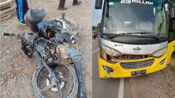 Kecelakaan Maut, Satu Orang Tewas di Tempat, Tabrakan Bus Sekolah dengan Motor - Tribunmanado.co.id