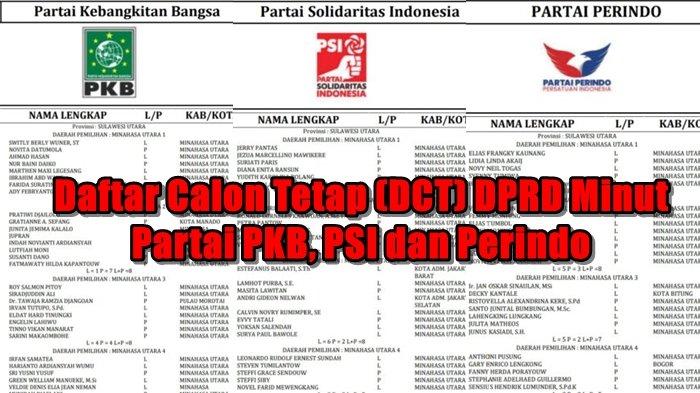 DCT Anggota DPRD Kabupaten Minahasa Utara PKB, PSI dan Perindo - Tribunmanado.co.id