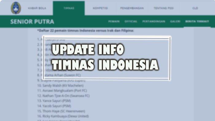 Timnas Indonesia VS Irak, Berikut Daftar Pemain Andalan yang Dipanggil ... Timnas Indonesia VS Irak, Berikut Daftar Pemain Andalan yang Dipanggil ...