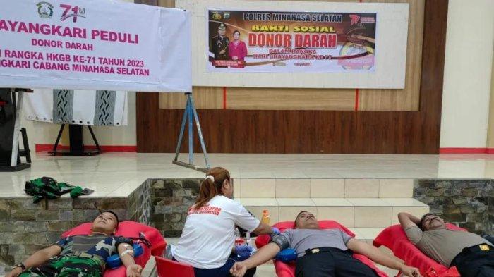 Peringati Hari Bhayangkara ke-77, Polres Minsel Sulawesi Utara Gelar Donor Darah - Tribunmanado ...