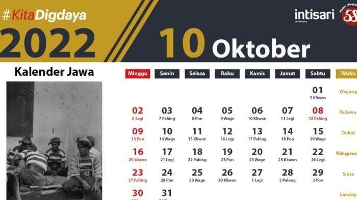 Kalender Jawa Selasa 18 Oktober 2022, Weton Selasa Pahing, Ternyata ...