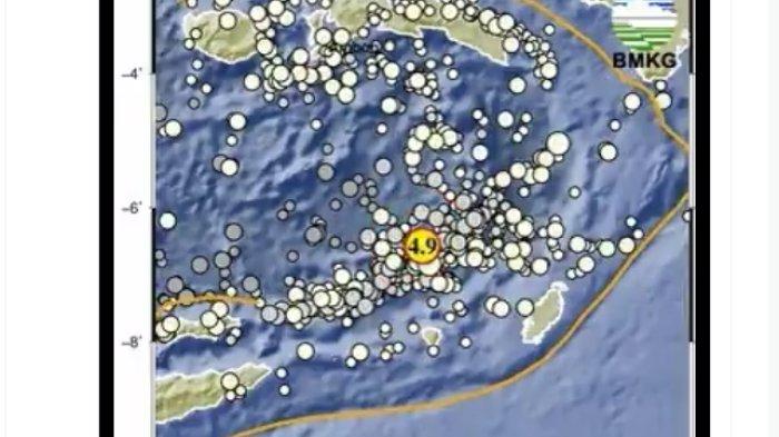 Gempa 4.9 SR Siang Ini Minggu 22 Januari 2023, Baru Saja Guncang di Laut, Info BMKG Lokasinya ...