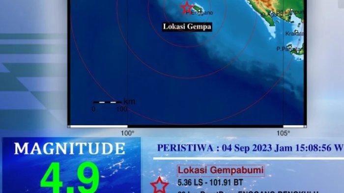 Gempa Terkini Guncang Enggano Bengkulu, Senin 4 September 2023, Magnitudo 4.9 SR - Tribunmanado ...