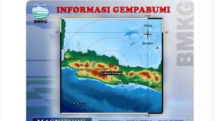 Gempa Terkini Guncang Jawa Barat Senin 13 Februari 2023, Pusat di Darat, Info BMKG Magnitudonya ...