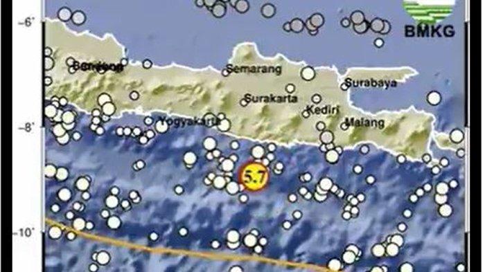 Gempa Guncang Pacitan Magnitudo 5,7 SR, Minggu 23 Juli 2023, Berpusat di Laut, Info BMKG ...