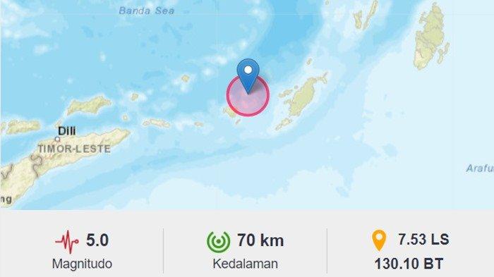 Gempa Magnitudo 5,0 Pagi Ini Senin 27 Maret 2023, Pusat Guncangan di Laut, Info BMKG ...