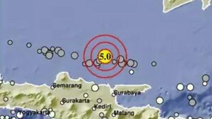 Gempa Susulan Guncang Tuban Jawa Timur Jumat 22 Maret 2024, Info BMKG Magnitudo 5,0 SR ...