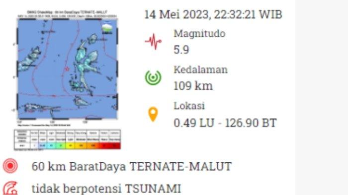 Gempa Bumi Terkini Maluku, Magnitudo 5,9 SR, Berikut Titiknya - Tribunmanado.co.id