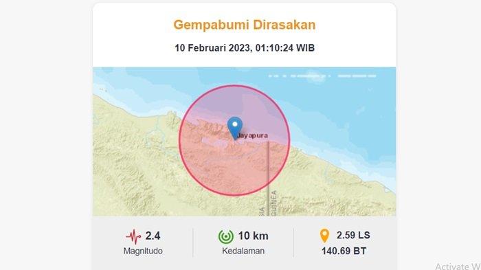 Gempa Terkini Pagi Ini Guncang Jayapura Jumat 10 Februari 2023, 5 Kali Guncangan, Berikut Info ...