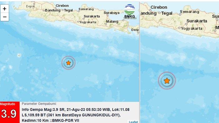 Gempa Terkini Yogyakarta, Info BMKG Senin 21 Agustus 2023, Guncang Gunung Kidul - Tribunmanado.co.id