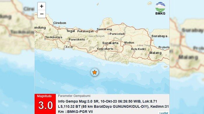 Gempa Hari Ini Info Bmkg Selasa 10 Oktober 2023 Guncang Yogyakarta