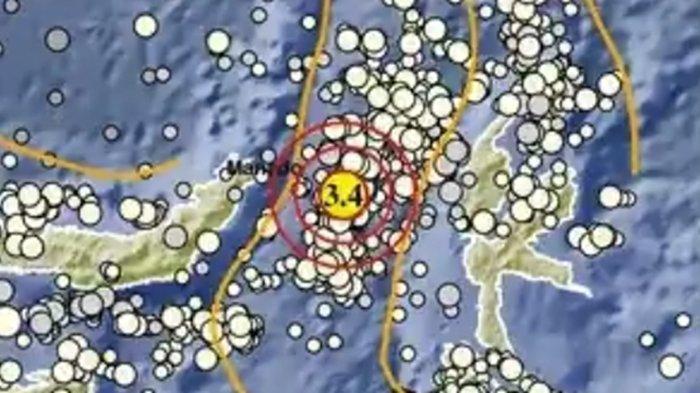 Gempa Terkini Siang Ini Senin 15 April 2024, Info BMKG Magnitudo 3,4 SR di Laut - Tribunmanado.co.id