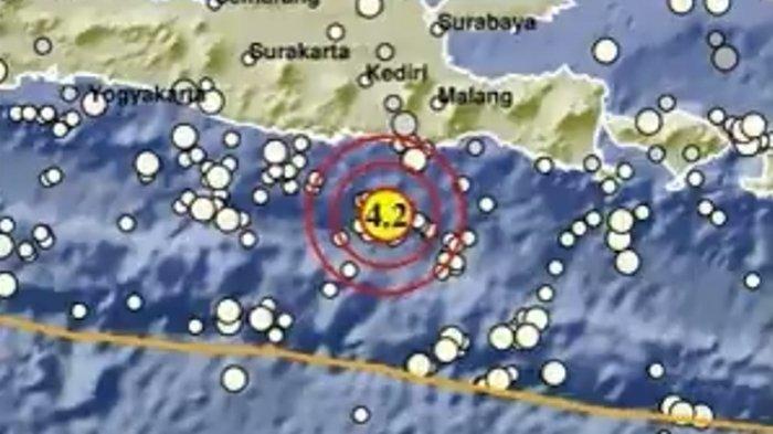 Gempa Terkini Guncang Jawa Timur Senin 13 November 2023, Info BMKG Magnitudo 4,2 SR di Laut ...