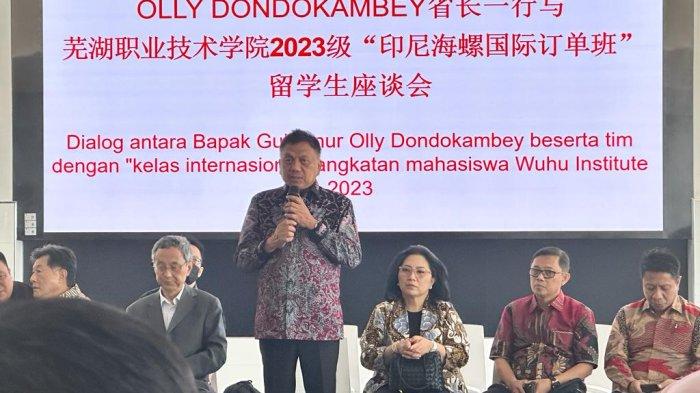 Potret Kunjungan Olly Dondokambey di Wuhu Institute of Technology, Disambut Mahasiswa Sulawesi ...
