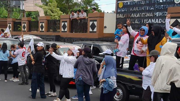 Ibu-ibu Joged Angkat 2 Jari, Pendukung Prabowo Subianto Padati Sekitar ...