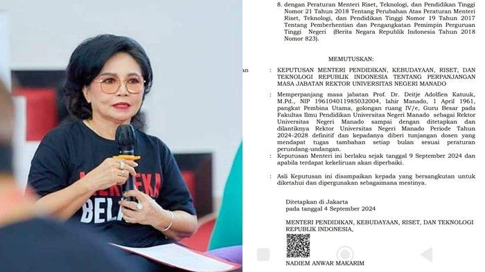 Breaking News : Nadiem Makarim Perpanjang Masa Jabatan Rektor Unima Prof Deitje Katuuk ...