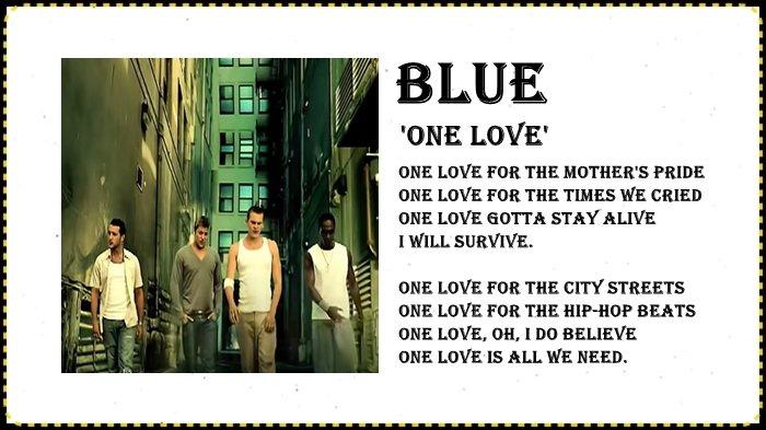Lirik Lagu One Love - Blue - Tribunmanado.co.id